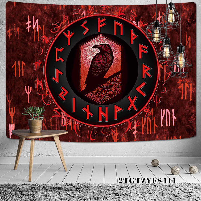 Viking Raven Tapestry - Psychedelic Art Decor