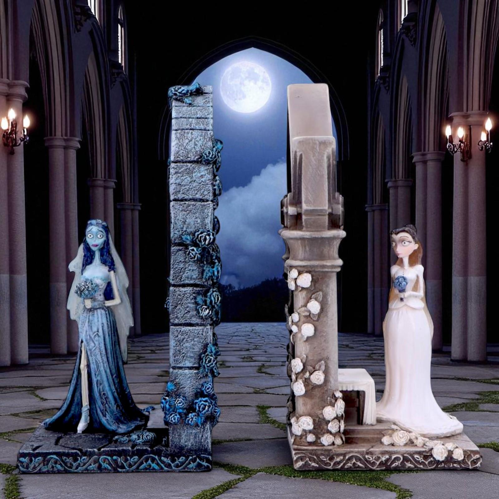 Gothic Corpse Bride Emily & Victoria Bookends