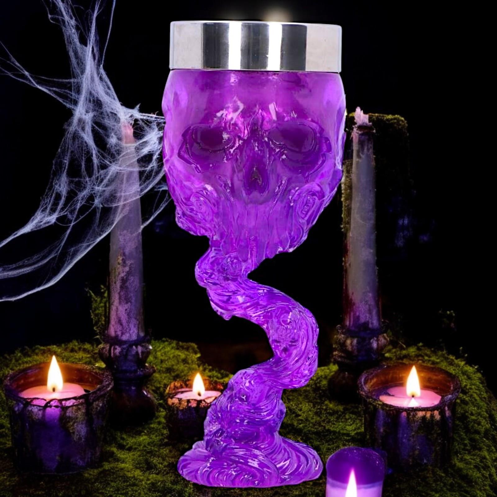 Purple Skull Goblet - Gothic Dark Fantasy Chalice