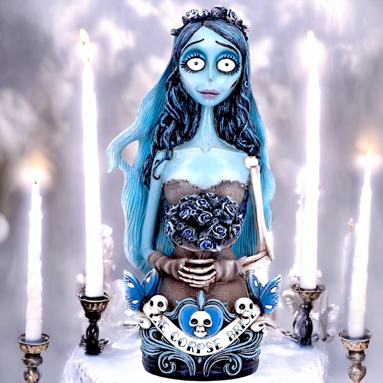 Official Corpse Bride Emily Bust Ornament Tim Burton Gothic Collectibl