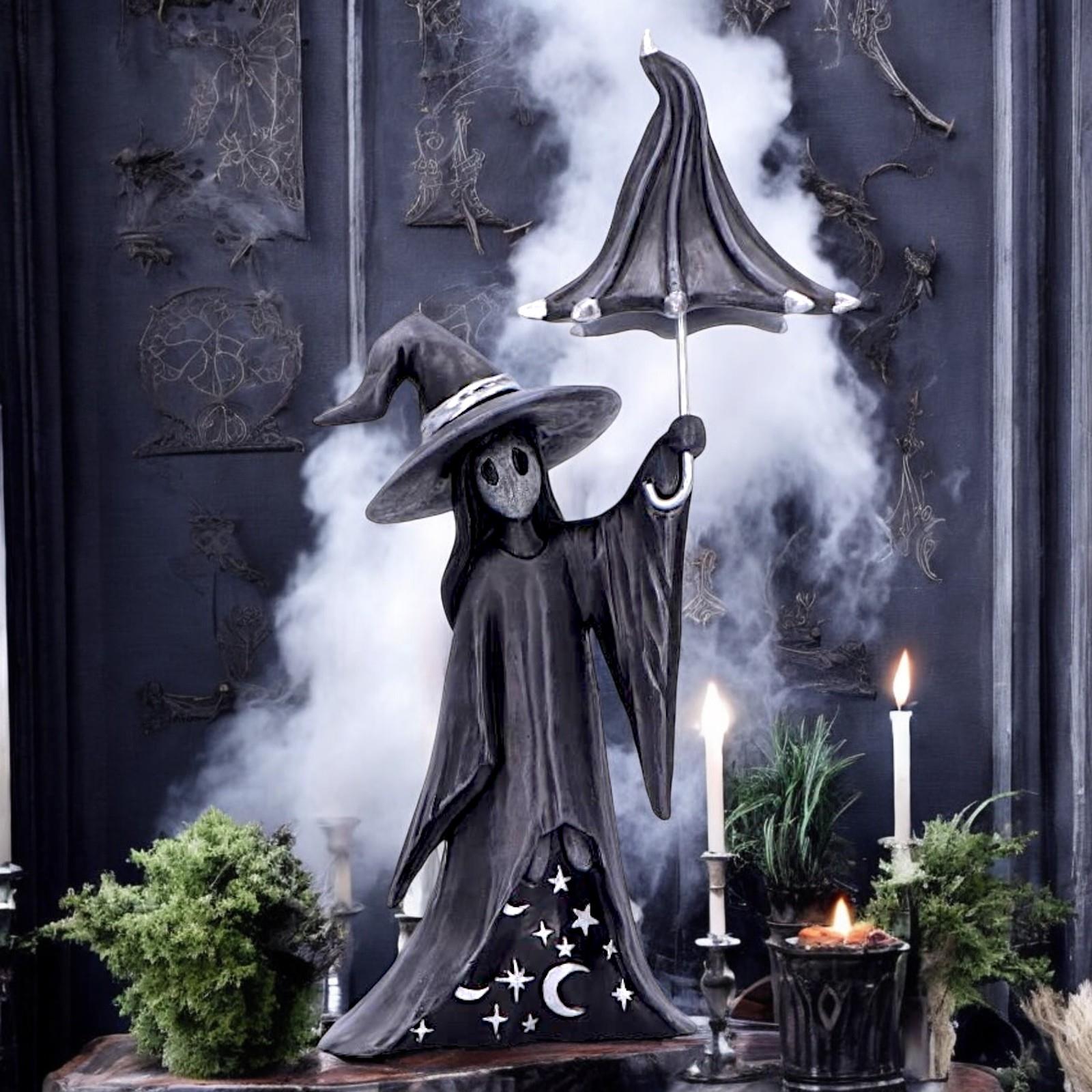 Twinkle Witch Figurine - 18cm Umbrella Design