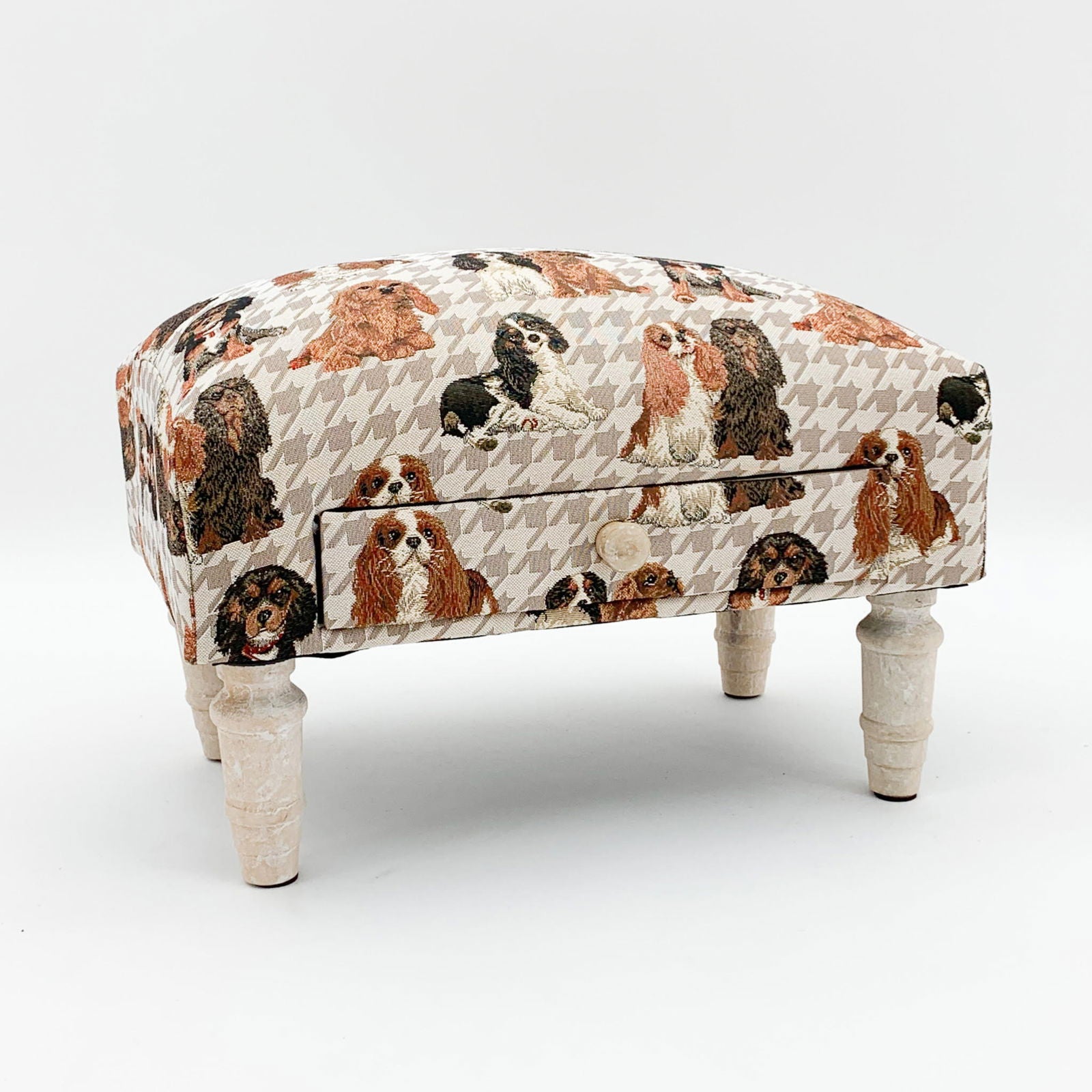 Dog Footstool with Drawer - Stylish & Functional