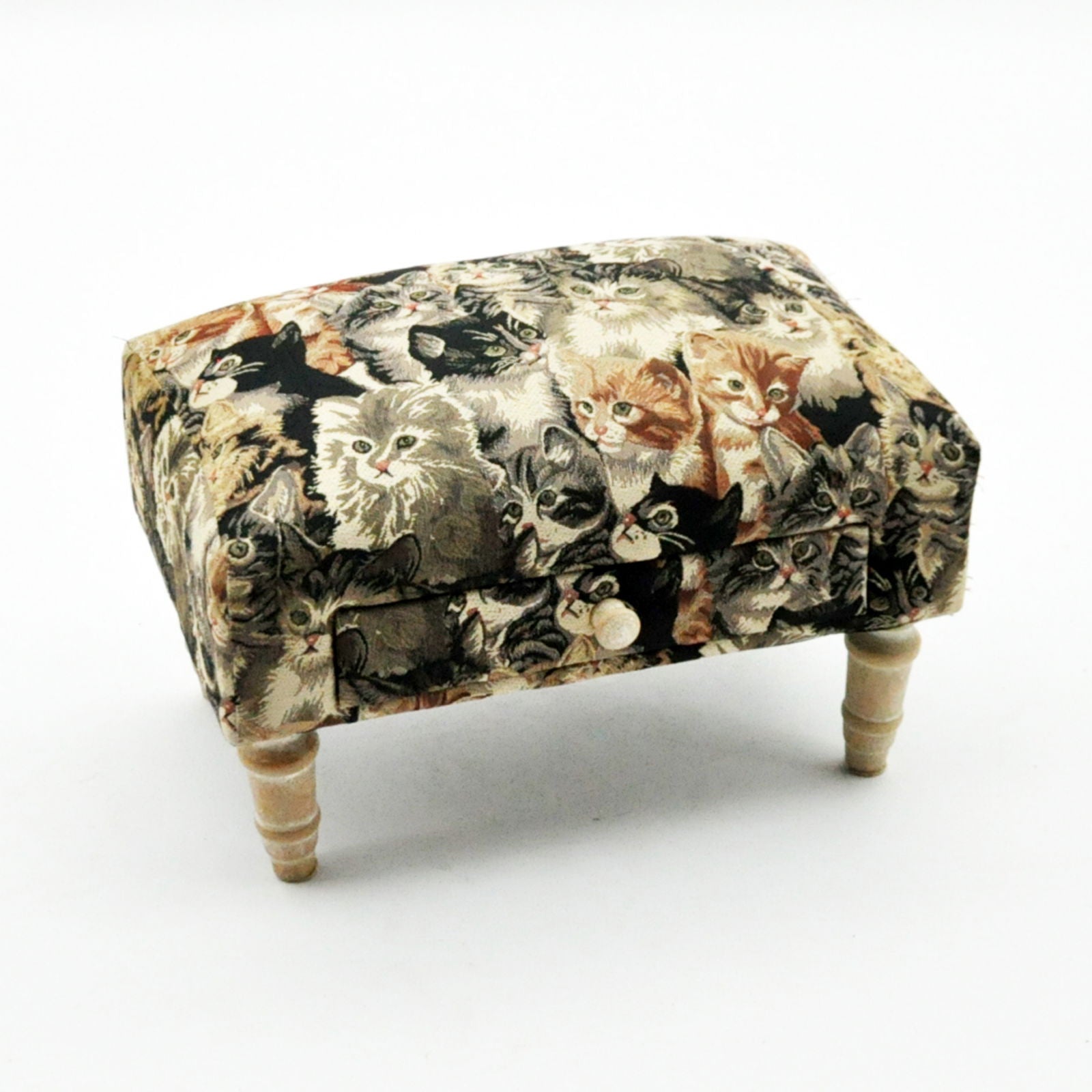 Cat Footstool with Drawer - Stylish & Functional