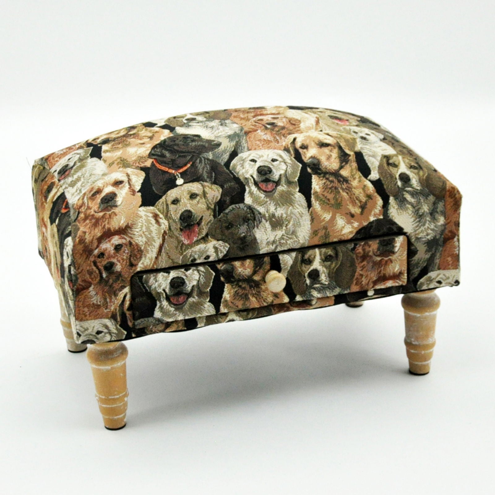 Dogs Footstool with Drawer - Stylish & Functional