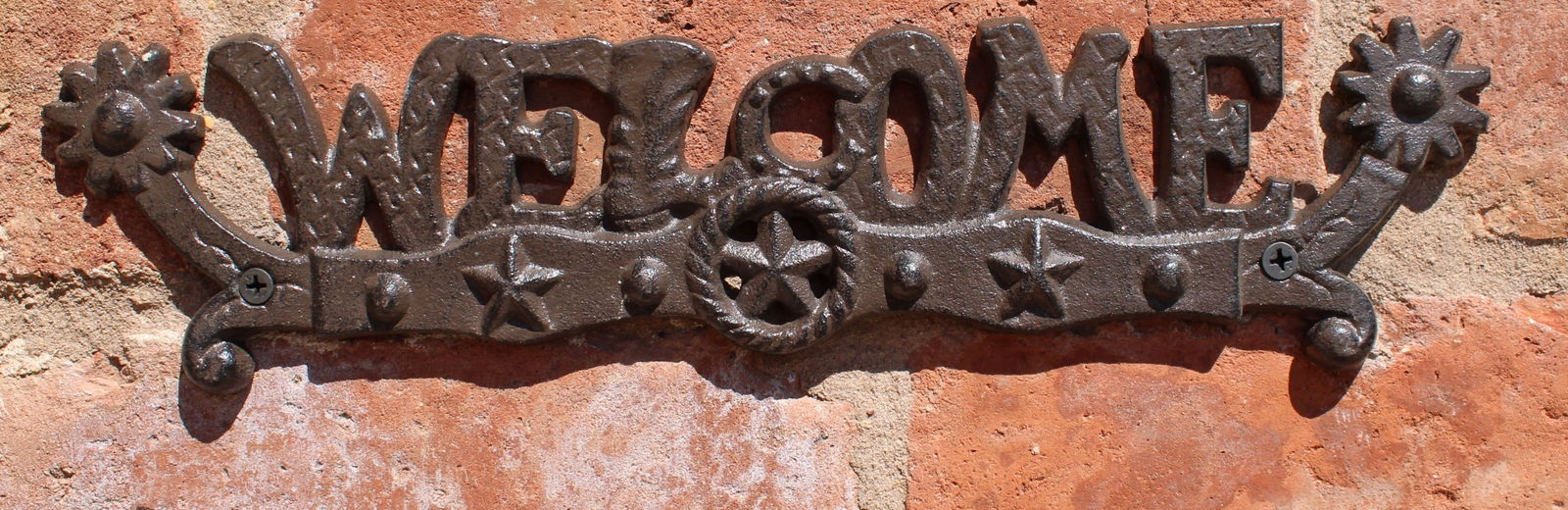 Rustic Cast Iron Welcome Sign Decor