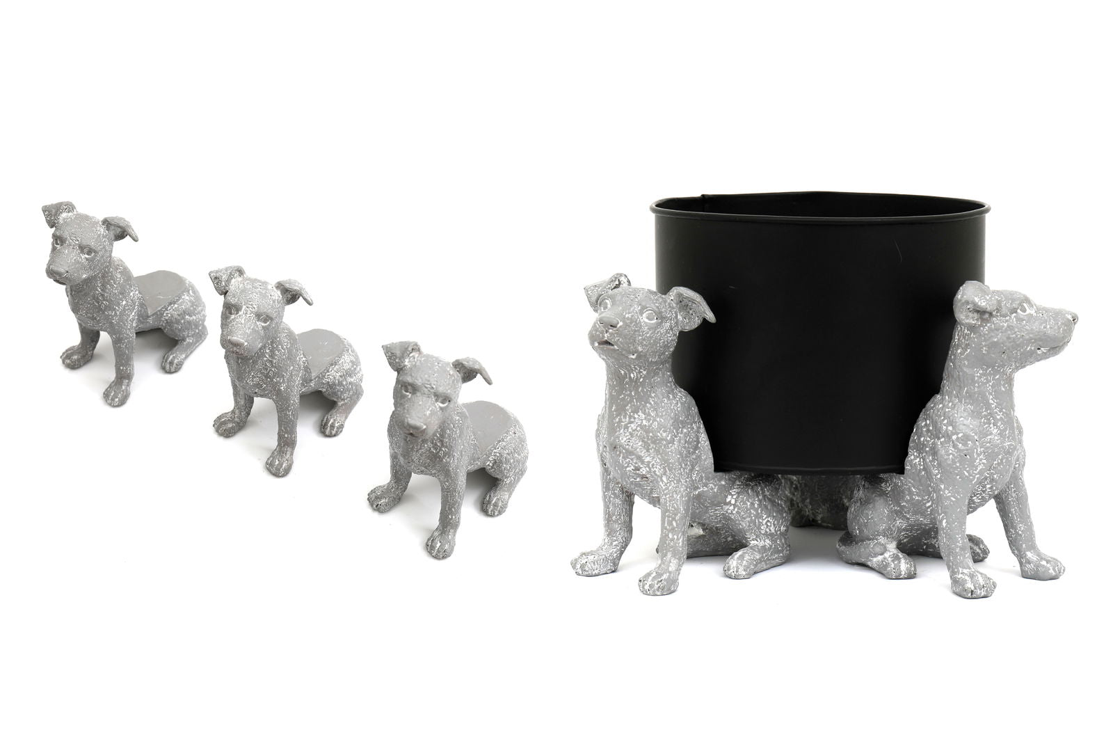 Grey Dog Pot Risers Set – Elevate Your Plants