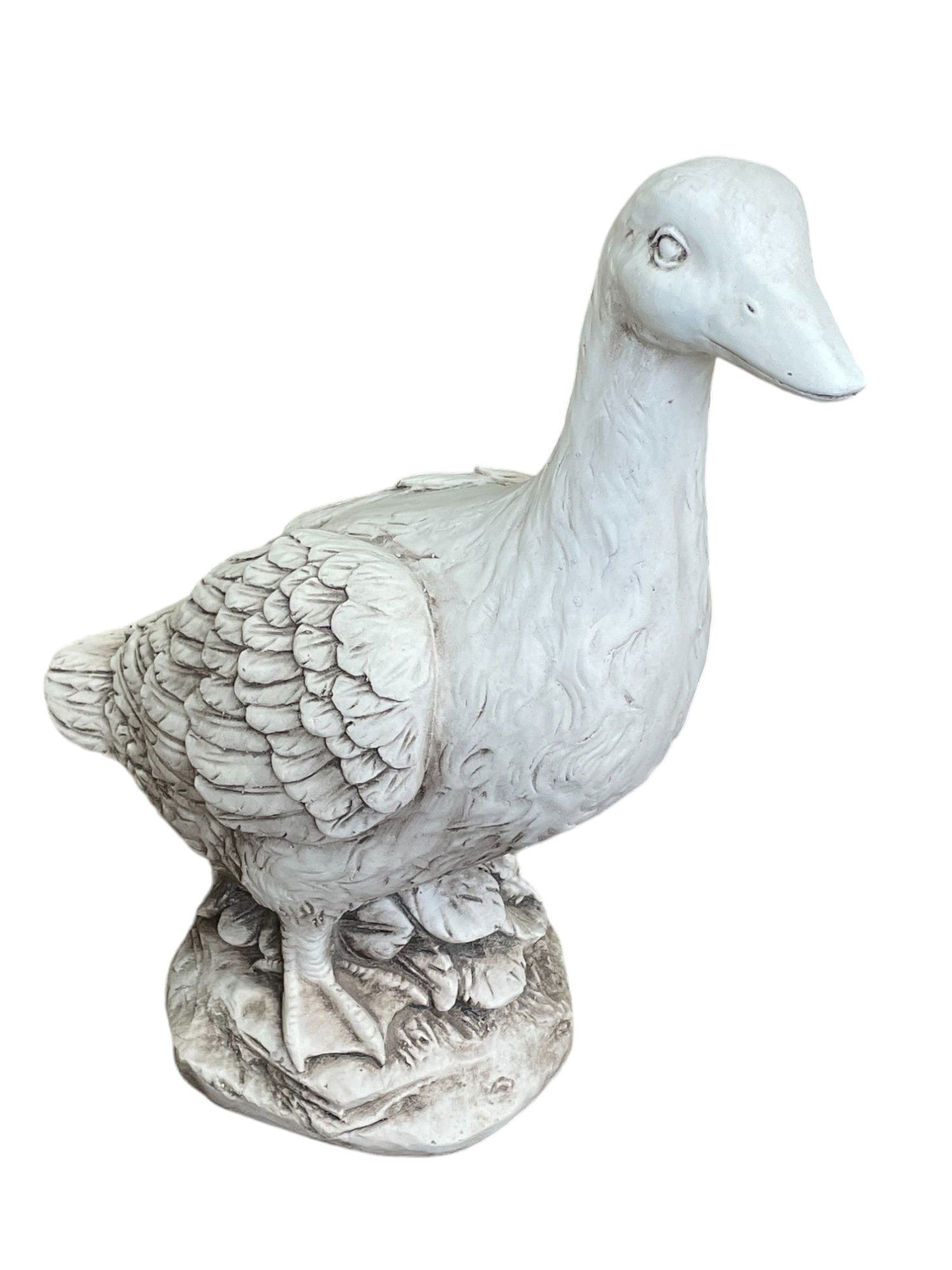 Stone Look White Duck Statue - Garden Decor