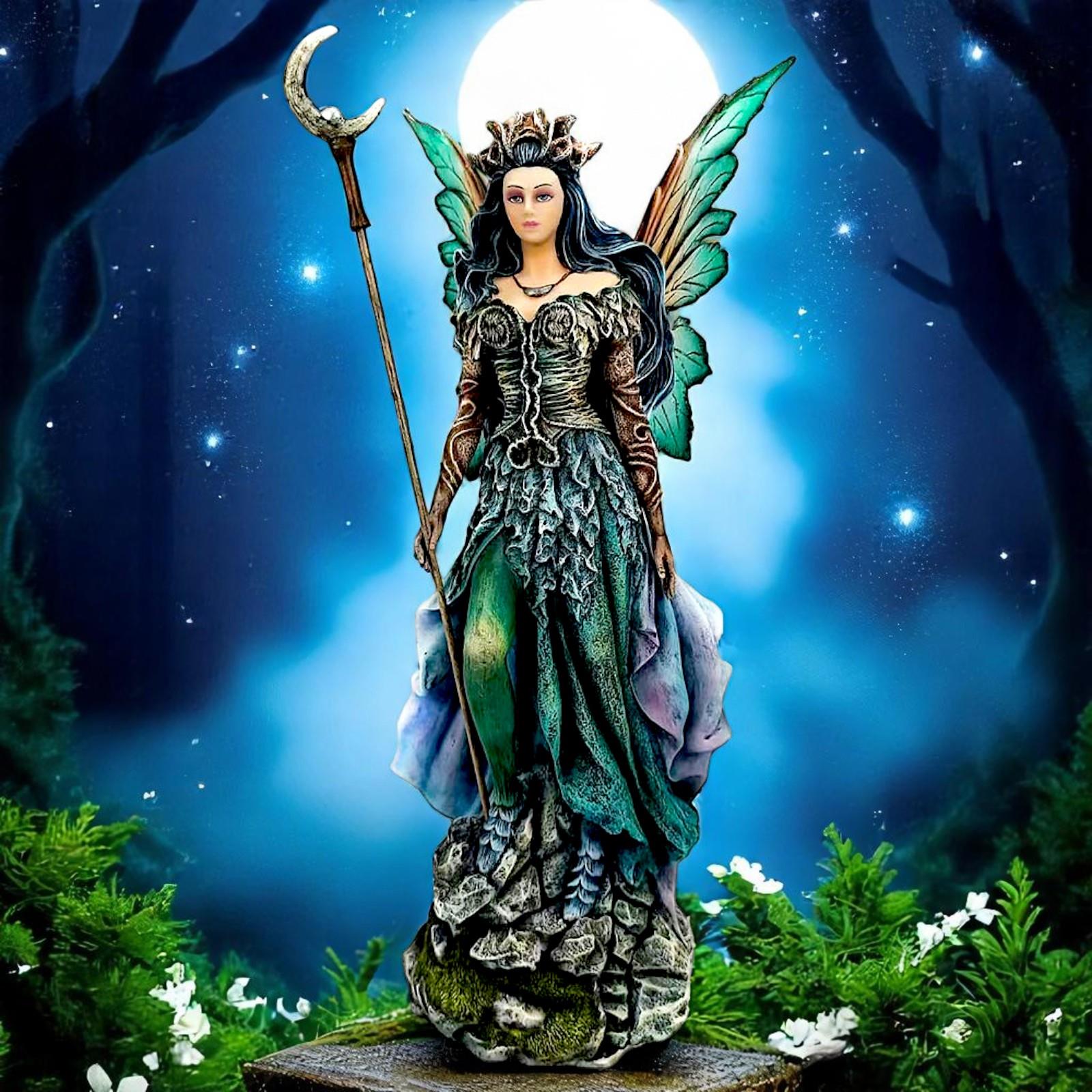 Gothic Fairy Statue - Enchanted Moon Sorceress