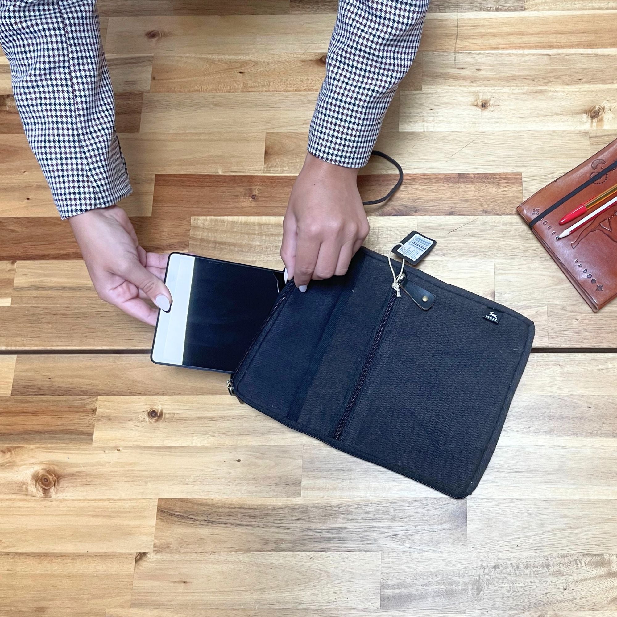 Charcoal Stonewash Tablet Pouch