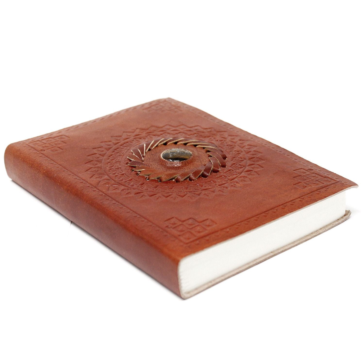 Tigereye Leather Notebook 7x5" for Notes & Journals