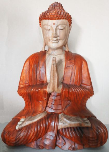Hand Carved Buddha Statue - 30cm Welcome Piece