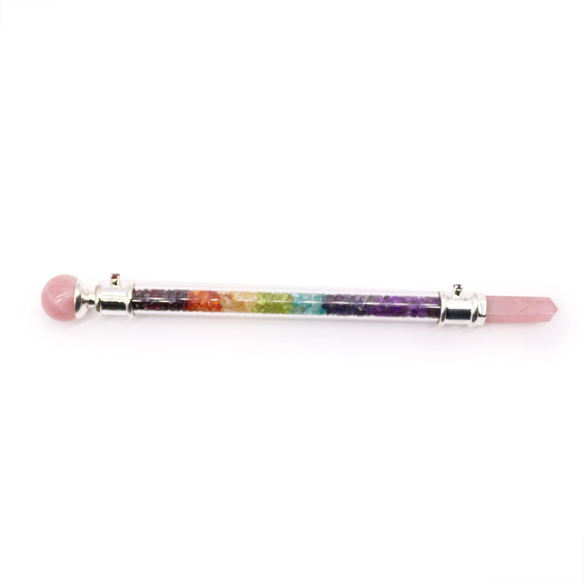 7 Chakra Rose Quartz Healing Wand