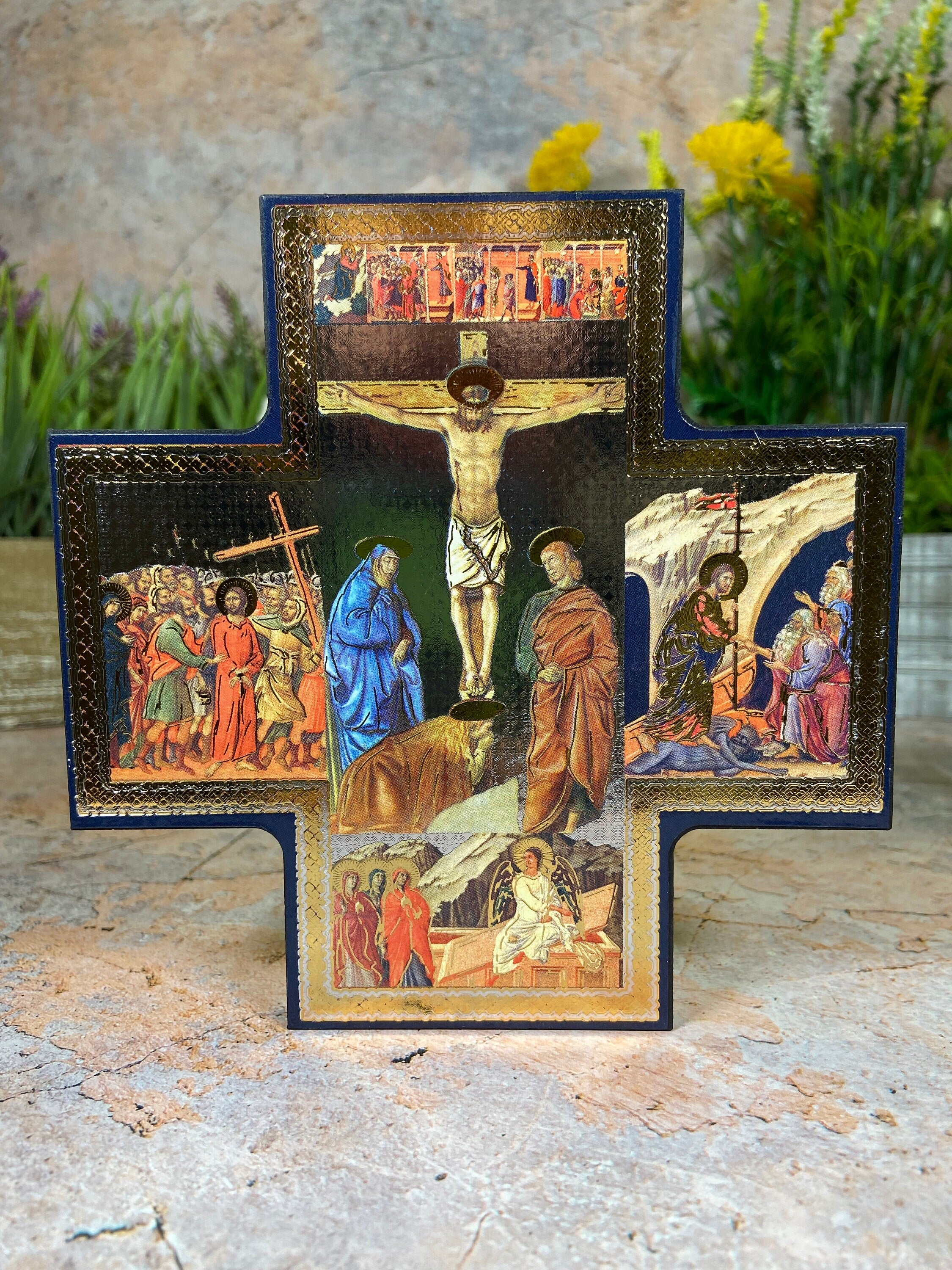 Christian Crucifix Icon Wall Art Handmade Religious Gift