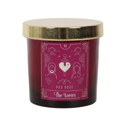 Lovers Red Rose Tarot Candle for Romance